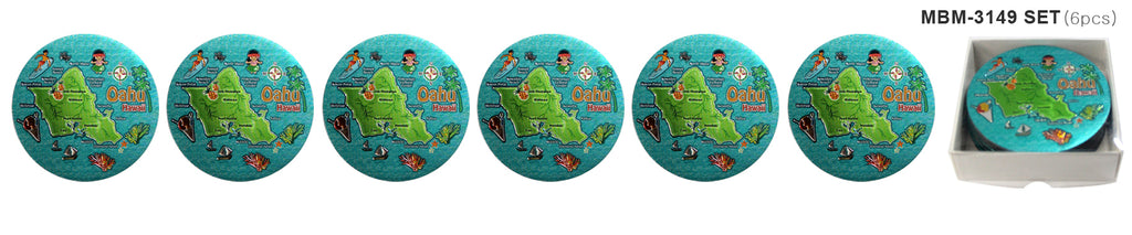 Magnet: HAWAII COASTER - OAHU MAP [6PCS Set] – Aloha Ave Store - Made ...