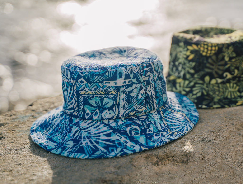 BUCKET HAT : Tapa Block - Teal – Aloha Ave Store - Made with Aloha