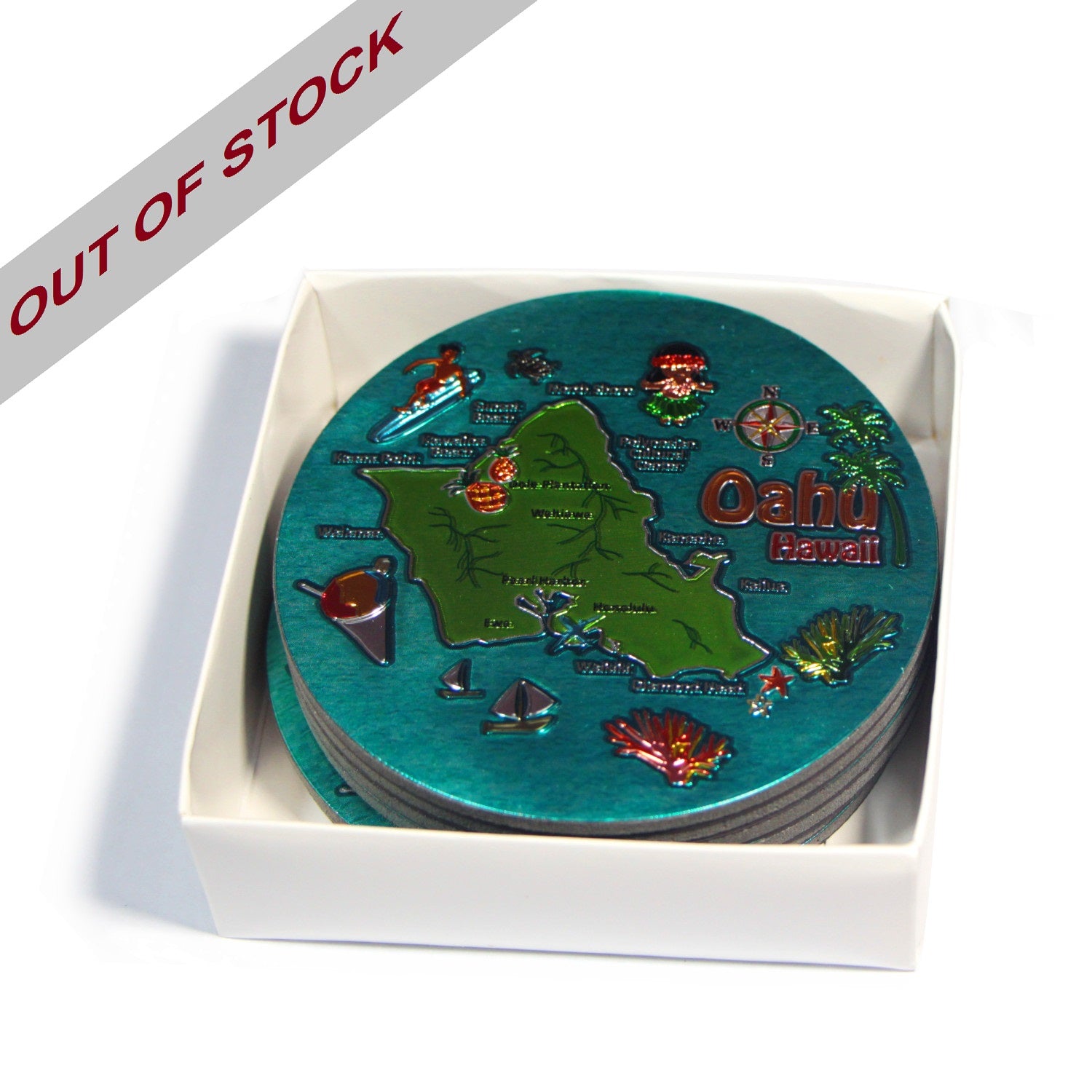 Magnet: HAWAII COASTER - OAHU MAP [6PCS Set] – Aloha Ave Store - Made ...